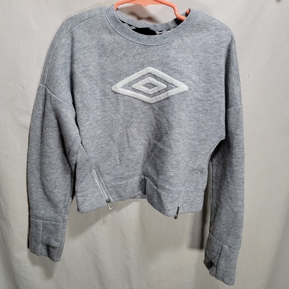 Umbro | Sweaters | Umbro Lower Zip Gray With Large Icon Sweater Crop ...